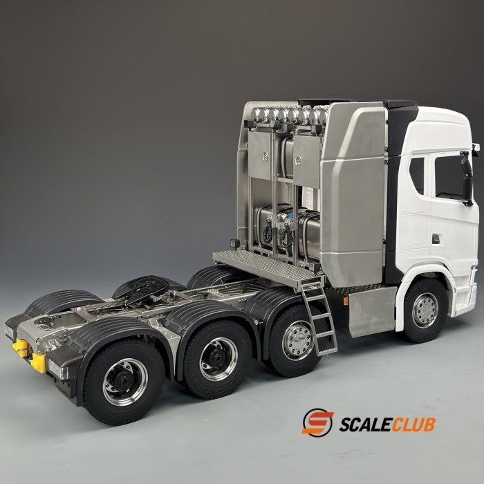 SCALECLUB 1/14 SCANIA 770S Full metal stainless steel 8x8 SLT Chassis ...